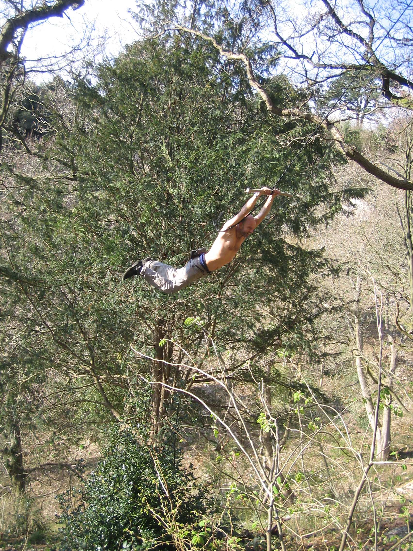 Rope swing, Bristol, United Kingdom (UK).
