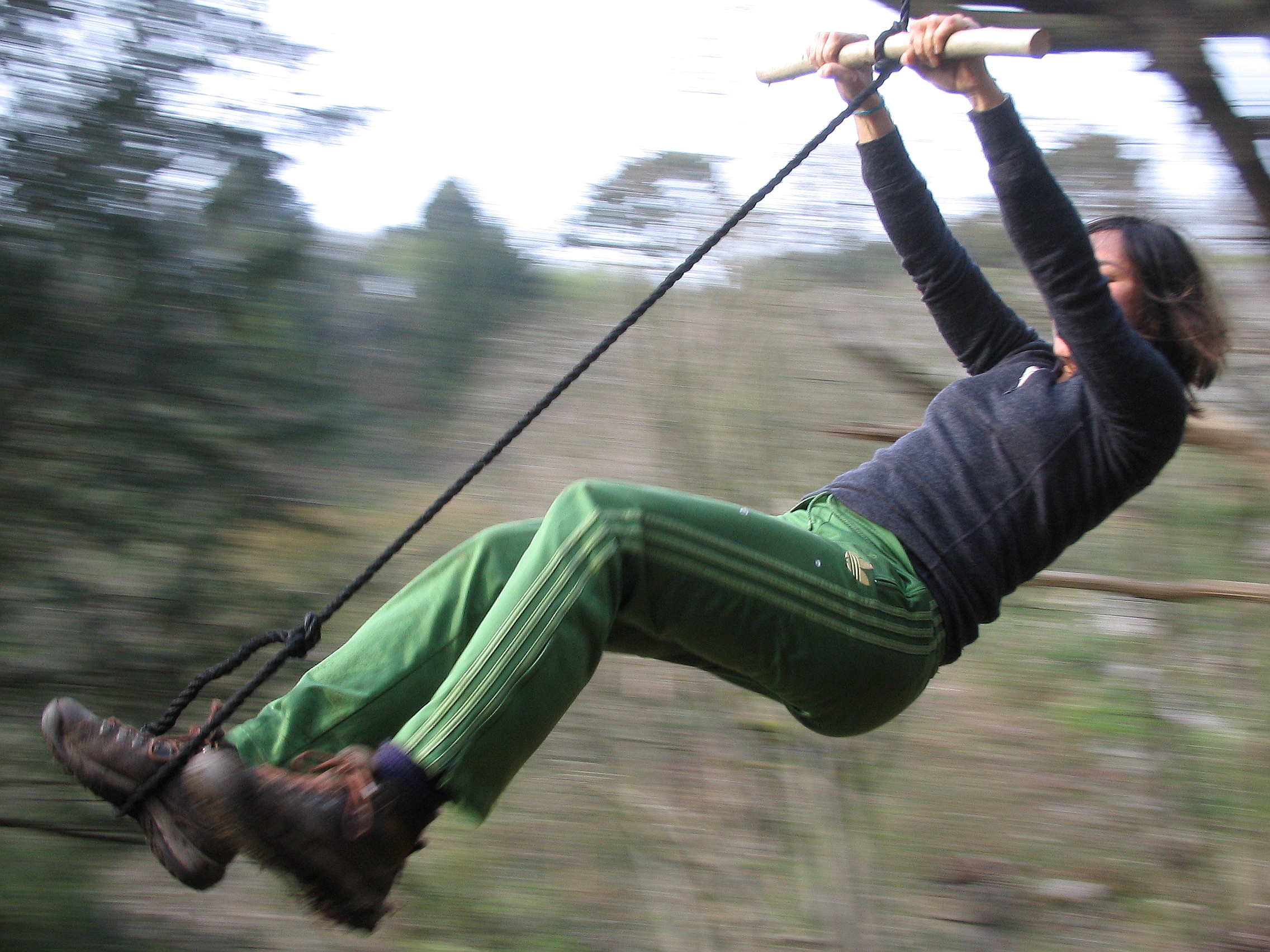 Rope swing, Bristol, United Kingdom (UK).
